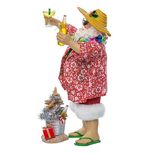 Kurt Adler Fabriche' Beach Santa, 10-Inch, 2-Piece set