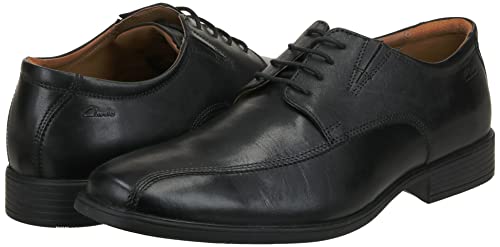 Clarks mens Tilden Walk Oxford, Black Leather, 10.5 US