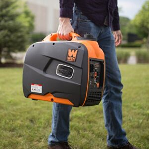 WEN 56200i 2000-Watt Gas Powered Portable Inverter Generator, CARB Compliant,Black & Orange