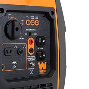 WEN 56200i 2000-Watt Gas Powered Portable Inverter Generator, CARB Compliant,Black & Orange