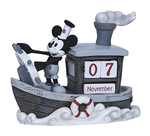 Precious Moments, Disney Showcase Collection, “Mickey Mouse Perpetual Calendar”, Resin Figurine, #144707 , Gray