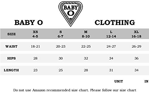 BABY O Girls Kids Basic Denim Jeans A-Line Ankle Length Maxi Skirt for 4 to 18 Years Old (Dark Blue, X-Large)