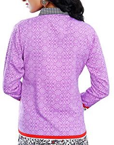 Maple Clothing India Tunic Top Kurti Women's Printed Indian Apparel (Lavender, S)