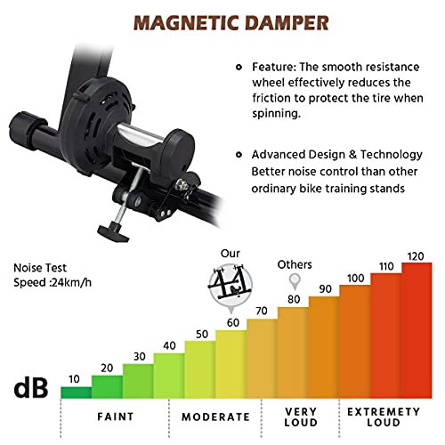 Yaheetech Magnetic Bike Trainer Stand Premium Steel Bike Bicycle Indoor Exercise Bike Stationary Workout Trainer Stand Fits for 26in-28in, 700C Wheels