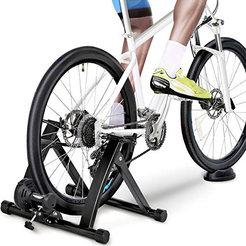 Yaheetech Magnetic Bike Trainer Stand Premium Steel Bike Bicycle Indoor Exercise Bike Stationary Workout Trainer Stand Fits for 26in-28in, 700C Wheels