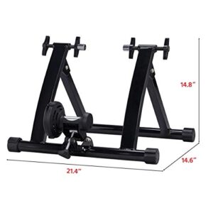 Yaheetech Magnetic Bike Trainer Stand Premium Steel Bike Bicycle Indoor Exercise Bike Stationary Workout Trainer Stand Fits for 26in-28in, 700C Wheels