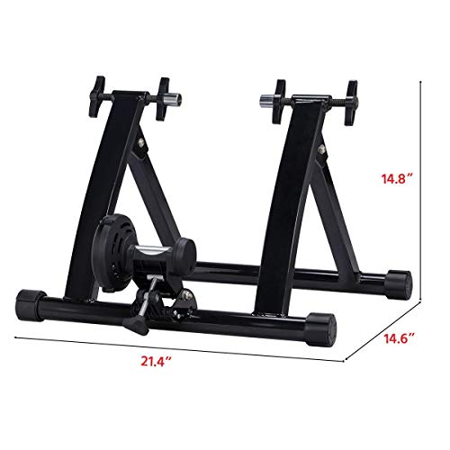 Yaheetech Magnetic Bike Trainer Stand Premium Steel Bike Bicycle Indoor Exercise Bike Stationary Workout Trainer Stand Fits for 26in-28in, 700C Wheels