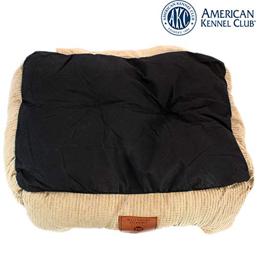 American Kennel Club Small Tan Dog Bed, Solid Weave Cuddler, AKC Pet Cuddler, 26"