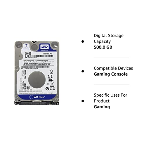 Western Digital 500GB 2.5" Playstation 3/Playstation 4 Hard Drive (PS3 Fat, PS3 Slim, PS3 Super Slim, PS4)