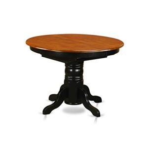 East West Furniture AVT-BLK-TP Avon Kitchen Dining Table - an Oval Wooden Table Top with Butterfly Leaf & Pedestal Base, 42x60 Inch, Black & Cherry