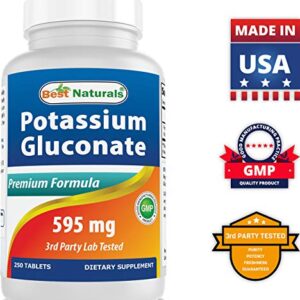 Best Naturals Potassium Gluconate Supplement 595 Mg Tablet, 250Count