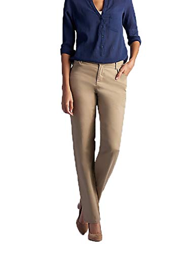 Lee Women's Relaxed Fit All Day Straight Leg Pant Flax 14