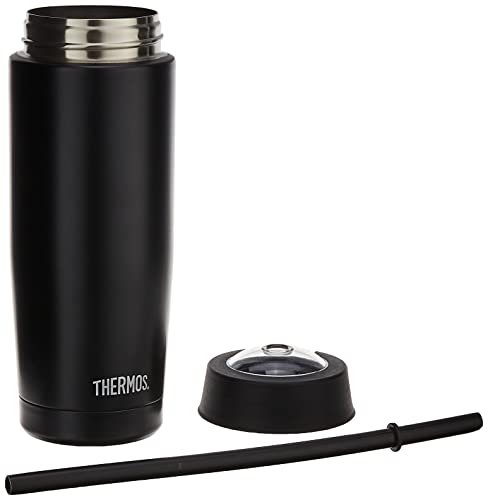 Thermos 18 Ounce Vacuum Insulated Cold Cup with Straw, Black