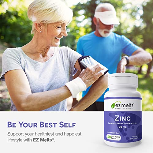 EZ Melts Dissolvable Zinc Supplement 30 mg, Sugar-Free, 2-Month Supply