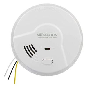 usi electric 5304 hardwired ionization smoke and fire alarm with battery backup 2-pack