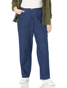 ruby rd. womens plus-size classic 5-pocket fly front denim jean pants, indigo, 22 us