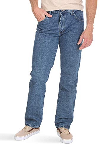 Wrangler Authentics Men's Classic 5-Pocket Regular Fit Cotton Jean, Stonewash Mid, 34W x 32L