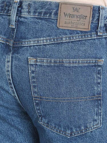 Wrangler Authentics Men's Classic 5-Pocket Regular Fit Cotton Jean, Stonewash Mid, 34W x 32L