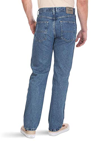 Wrangler Authentics Men's Classic 5-Pocket Regular Fit Cotton Jean, Stonewash Mid, 34W x 32L