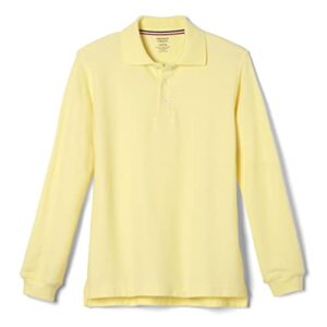 french toast little boys' toddler long sleeve pique polo, yellow, 3t