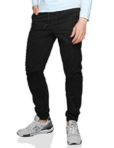 match men's loose fit chino washed jogger pant (36, 6535 black)