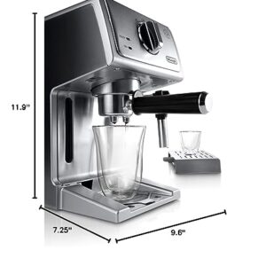 De'Longhi Bar Pump Espresso and Cappuccino Machine, 15", Stainless Steel