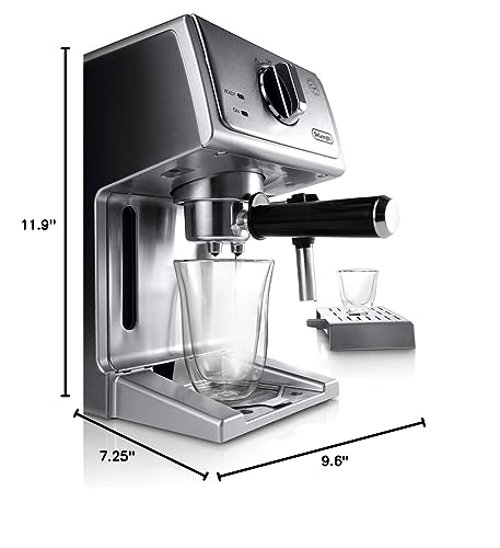 De'Longhi Bar Pump Espresso and Cappuccino Machine, 15", Stainless Steel