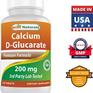 Best Naturals Calcium D-Glucarate 200 mg 120 Tablets