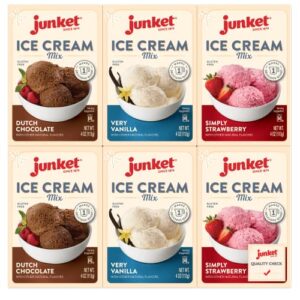 junket ice cream mix bundle - 2 vanilla, 2 chocolate, 2 strawberry (6 total)