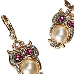 Betsey Johnson Owl Drop Earrings