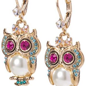 Betsey Johnson Owl Drop Earrings