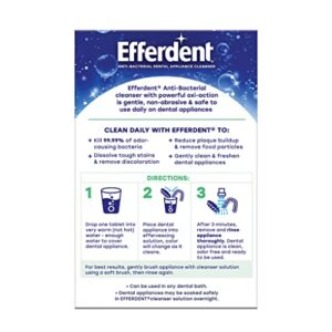 Efferdent Retainer Cleaning Tablets, Denture Cleanser Tablets for Dental Appliances, Fresh & Clean, Minty Fresh, 90 Tablets