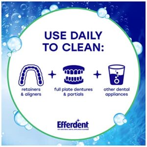 Efferdent Retainer Cleaning Tablets, Denture Cleanser Tablets for Dental Appliances, Fresh & Clean, Minty Fresh, 90 Tablets