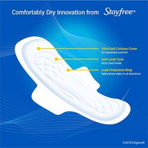 Stayfree Maxi Super Long Pads with Wings For Women, Reliable Protection and Absorbency of Feminine Periods, 45 count