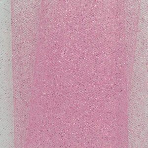 Expo International Decorative Glitter Tulle, Roll/Spool of 6 Inches X 10 Yards, Polyester-Made Tulle Fabric, Glittery Finish, Versatile, Easy-to-Use, Pink