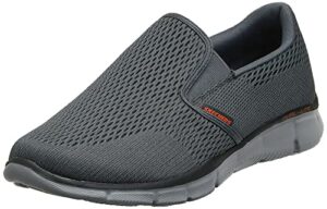 skechers men's equalizer double play slip-on loafer,charcoal/orange,11 m us