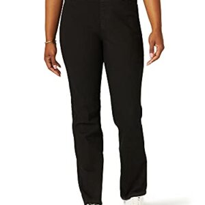 Chic Classic Collection Women's Easy-Fit Elastic-Waist Pant, Black Denim, 10 Petite