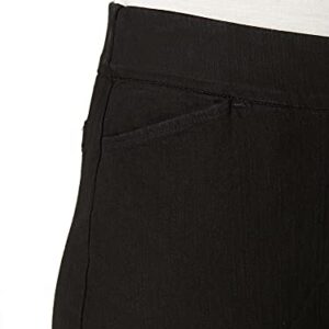 Chic Classic Collection Women's Easy-Fit Elastic-Waist Pant, Black Denim, 10 Petite