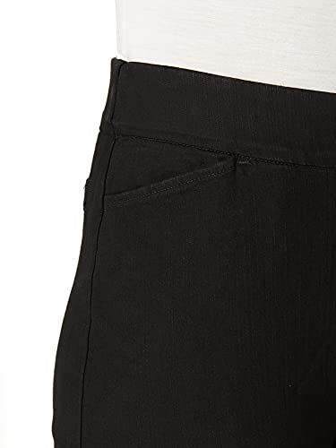 Chic Classic Collection Women's Easy-Fit Elastic-Waist Pant, Black Denim, 10 Petite