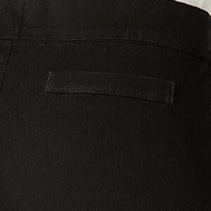 Chic Classic Collection Women's Easy-Fit Elastic-Waist Pant, Black Denim, 10 Petite