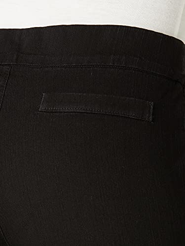 Chic Classic Collection Women's Easy-Fit Elastic-Waist Pant, Black Denim, 10 Petite