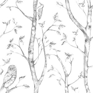 nuwallpaper nu1412 woods peel & stick wallpaper, grey