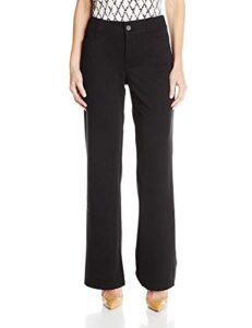 riders by lee indigo women's ponte knit pant, black, 10 petite