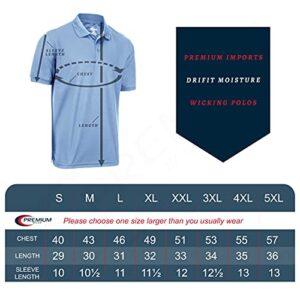 Premium Wear Boys High Moisture Wicking Polo T Shirts | Light Blue - Large