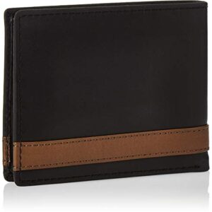 Fossil Men's Quinn Leather Bifold with Flip ID Wallet, Black, (Model: ML3644001)