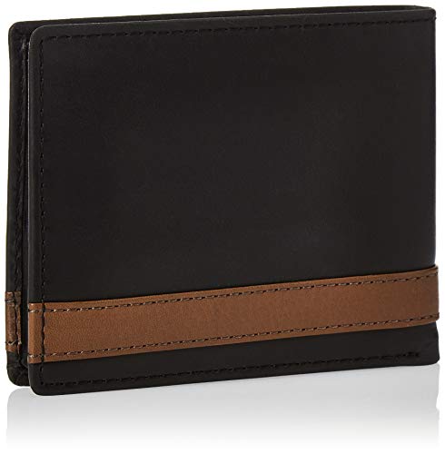 Fossil Men's Quinn Leather Bifold with Flip ID Wallet, Black, (Model: ML3644001)