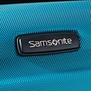 Samsonite Omni PC Hardside Expandable Luggage with Spinner Wheels, Checked-Medium 24-Inch, Caribbean Blue