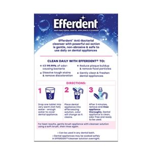 Efferdent Retainer Cleaning Tablets, Denture Cleanser Tablets for Dental Appliances, Complete Clean, 102 Tablets