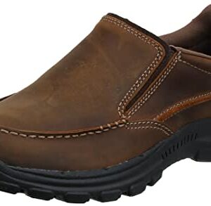 Skechers Men's Braver-Rayland Slip-On Loafer, Dark Brown Leather, 10 2E US