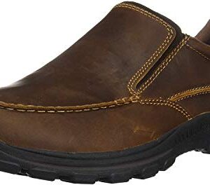 Skechers Men's Braver-Rayland Slip-On Loafer, Dark Brown Leather, 10 2E US